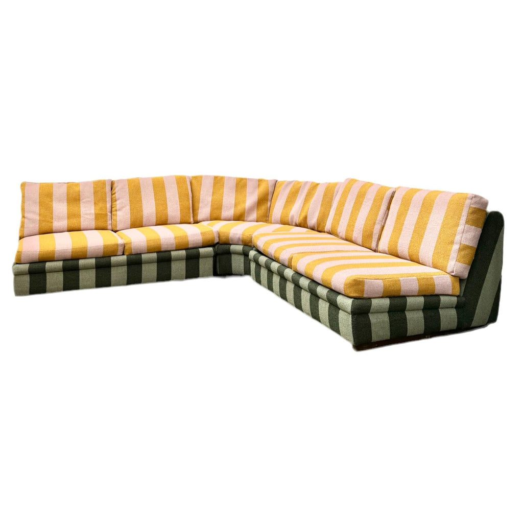 Modulsoffa Playboy DUX 1970-tal Omklädd i Muru Stripe – Brandstationen Store & Studio