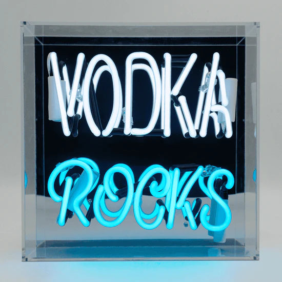 Neon box 'Vodka Rocks' – Brandstationen Store & Studio