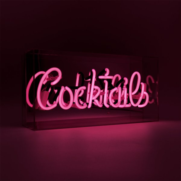 Neonlampa Box 'Cocktails' Rosa – Brandstationen Store & Studio