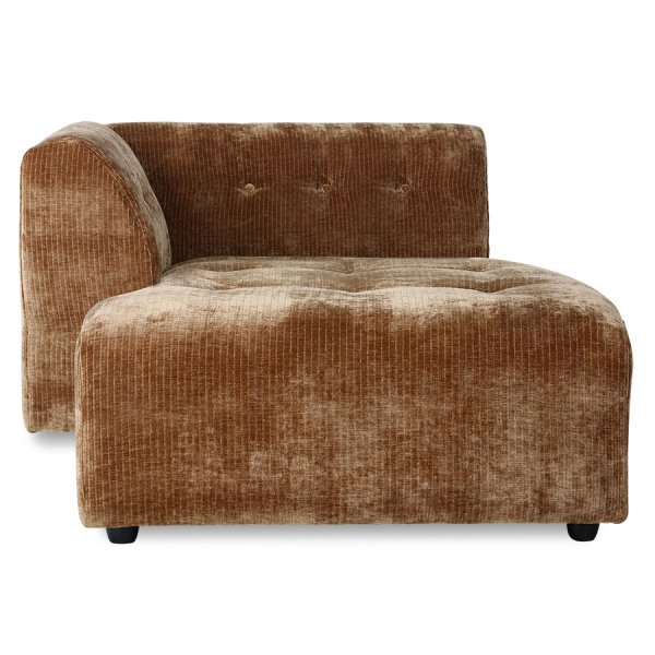 vint couch: element left divan, corduroy velvet, aged gold ...